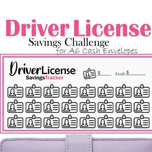 Driver License Savings Challenge, Printable Savings Tracker, A6 Budget ...