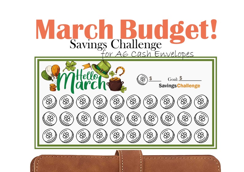 March Savings Challenge Printable Savings Tracker A6 Budget - Etsy