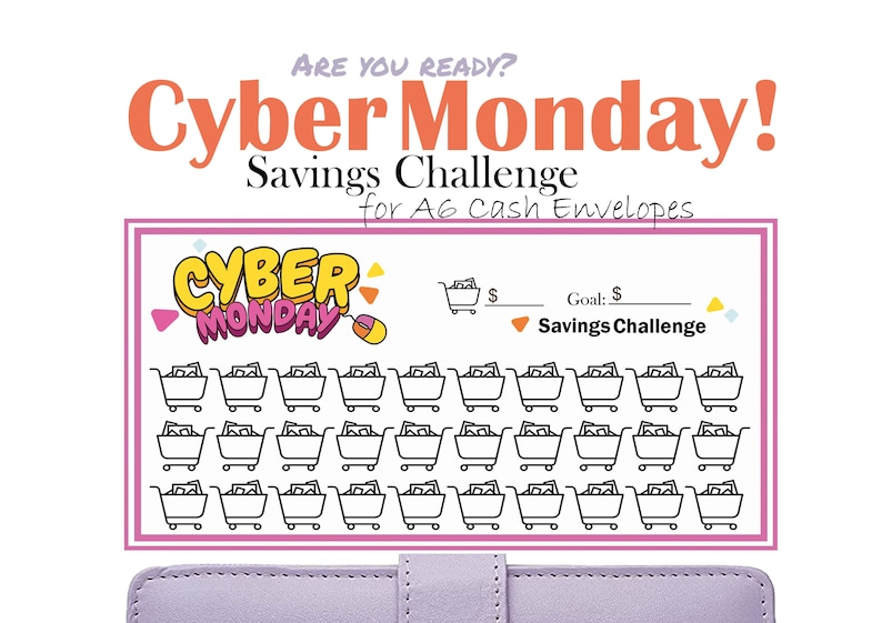 Cyber Monday Savings Challenge Printable Savings Tracker - Etsy