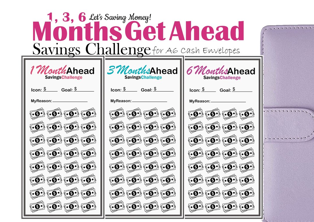One Month Ahead Savings Challenge, Money Savings Challenge Printable ...