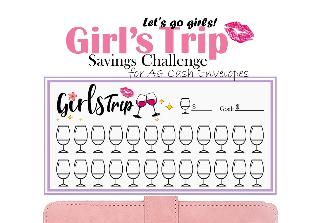 Girls Trip Savings Challenge, Printable A6 Budget Binder Insert, A6 ...