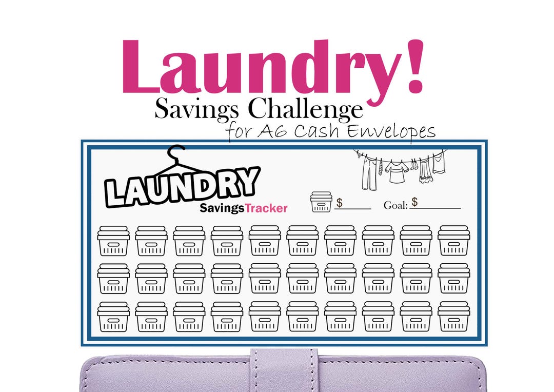 Laundry Savings Challenge, Printable Budget Binder Insert, Fits A6 Cash ...
