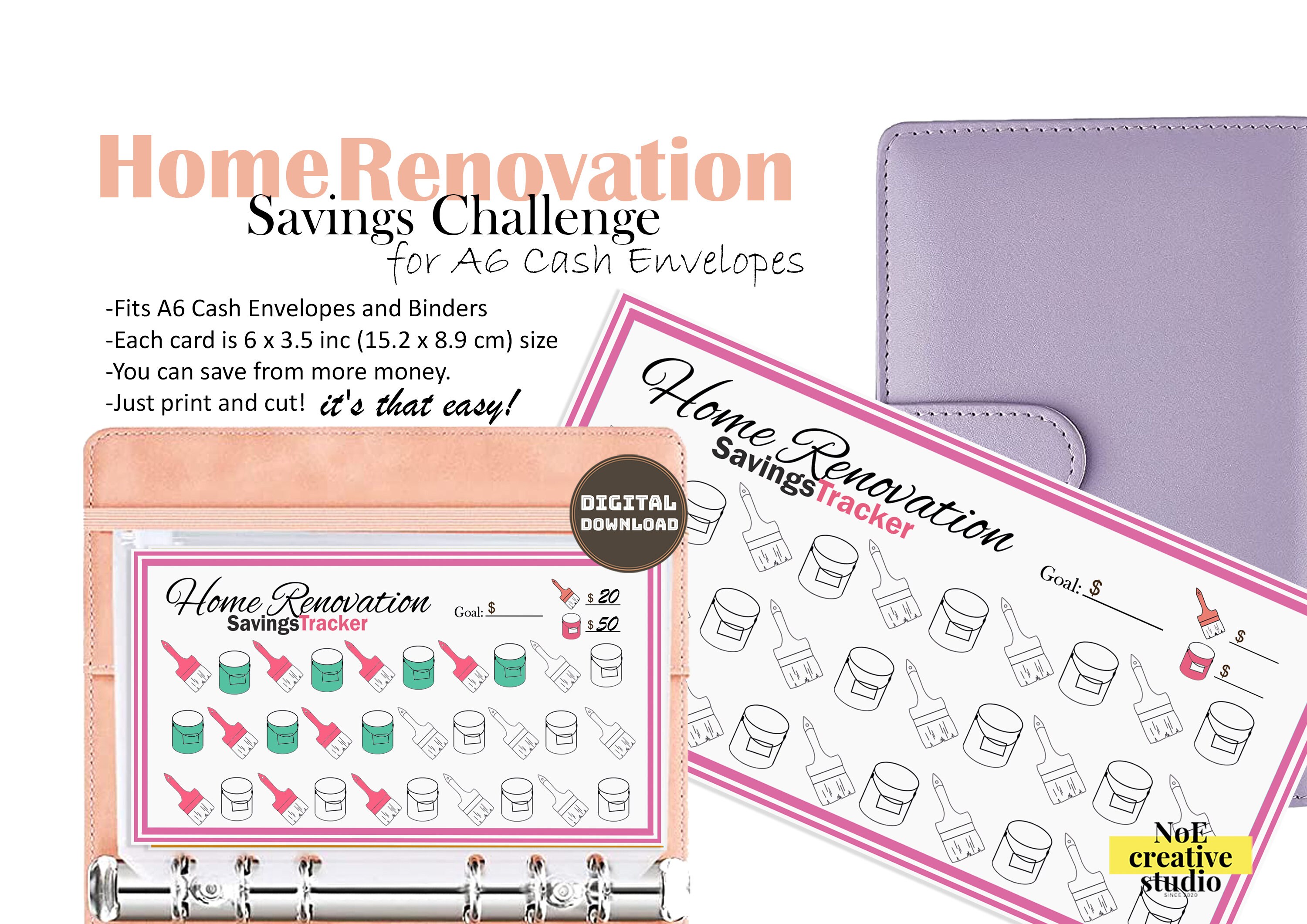 Home Renovation Savings Tracker Printable Saving Challenge - Etsy