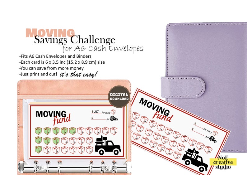 Moving Fund Savings Challenge Printable Savings Tracker Fits - Etsy