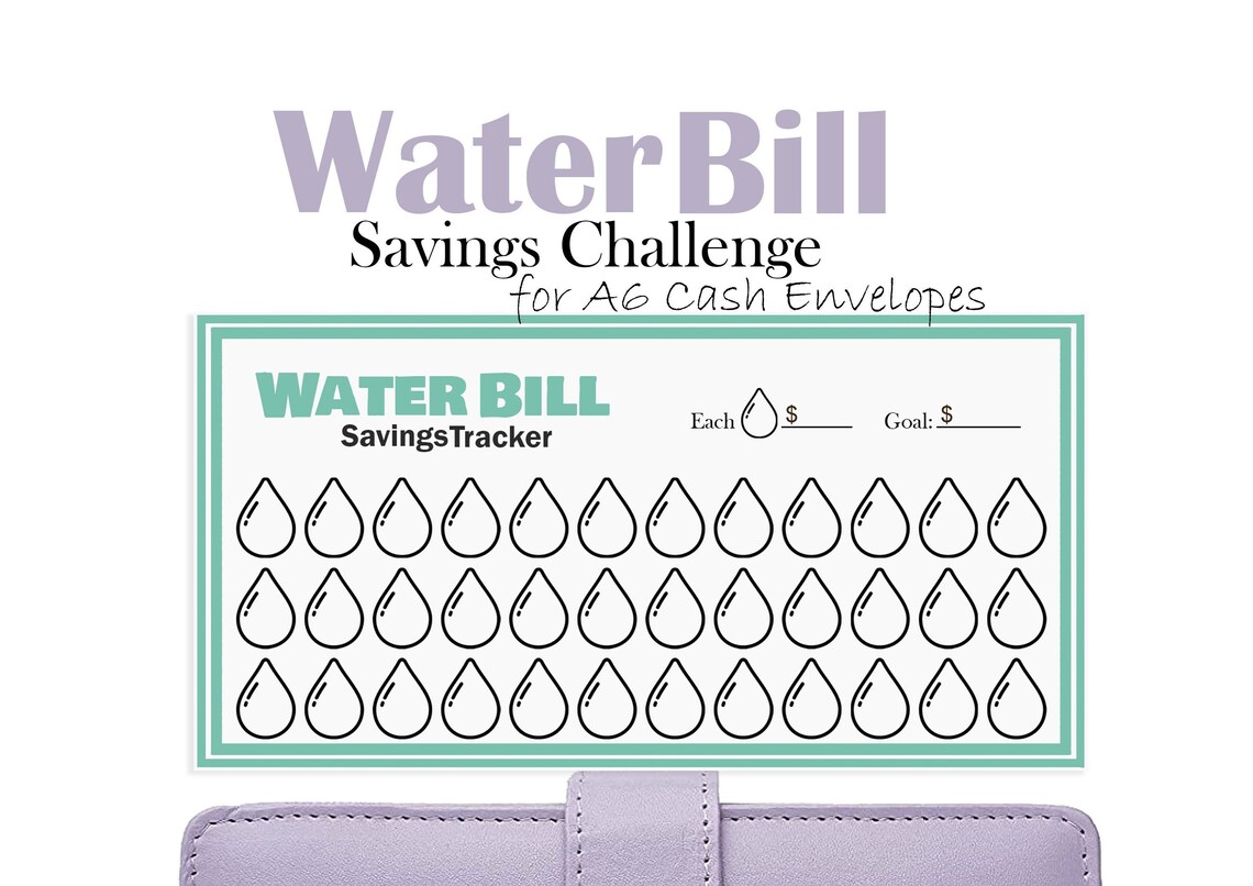 Water Bill Savings Challenge for A6 Cash Envelopes Printable | Etsy