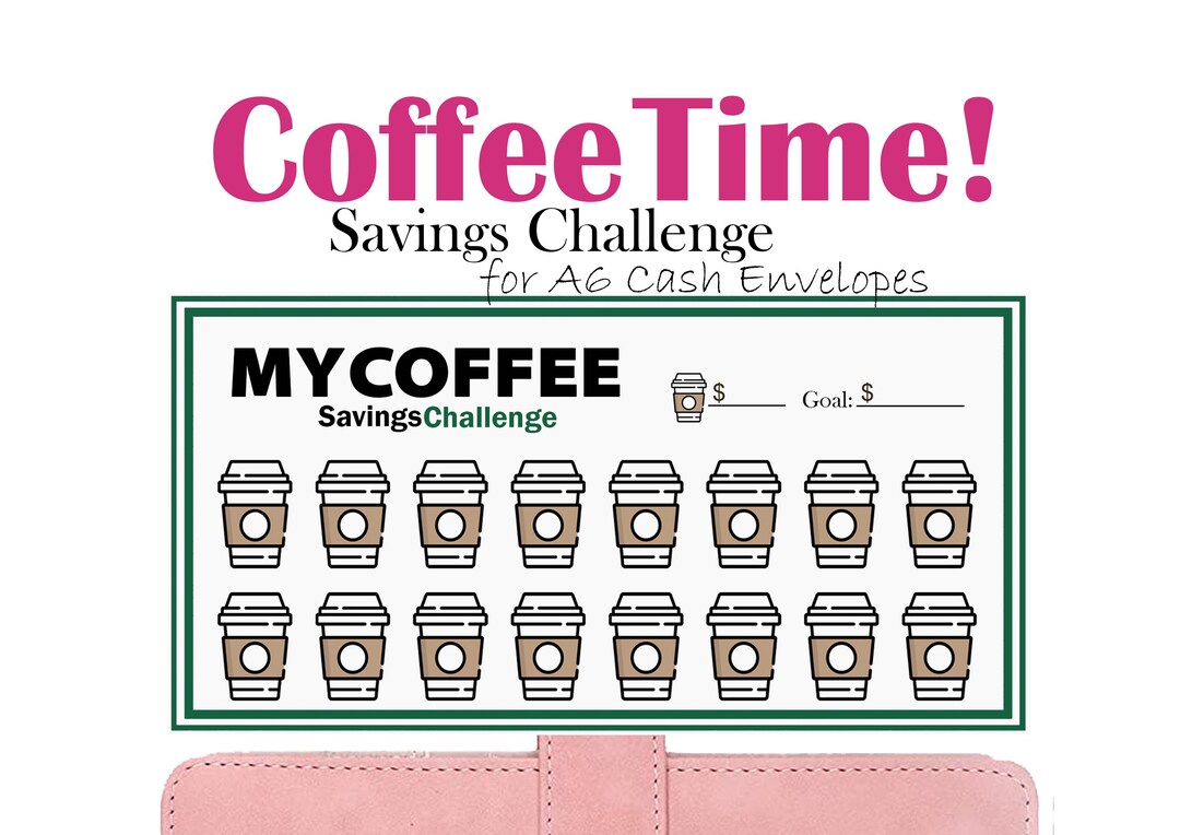 Coffee Savings Challenge, Printable Budget Binder Insert, Fits A6 Cash ...