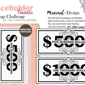 Money Placeholder Bundle for Budgeting, Printable Cash Placeholder ...