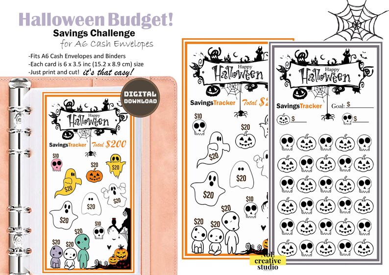 Halloween Savings Challenge Bundle, Fits A6 Cash Envelopes, Printable ...