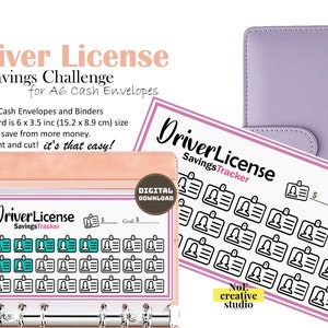 Driver License Savings Challenge, Printable Savings Tracker, A6 Budget ...