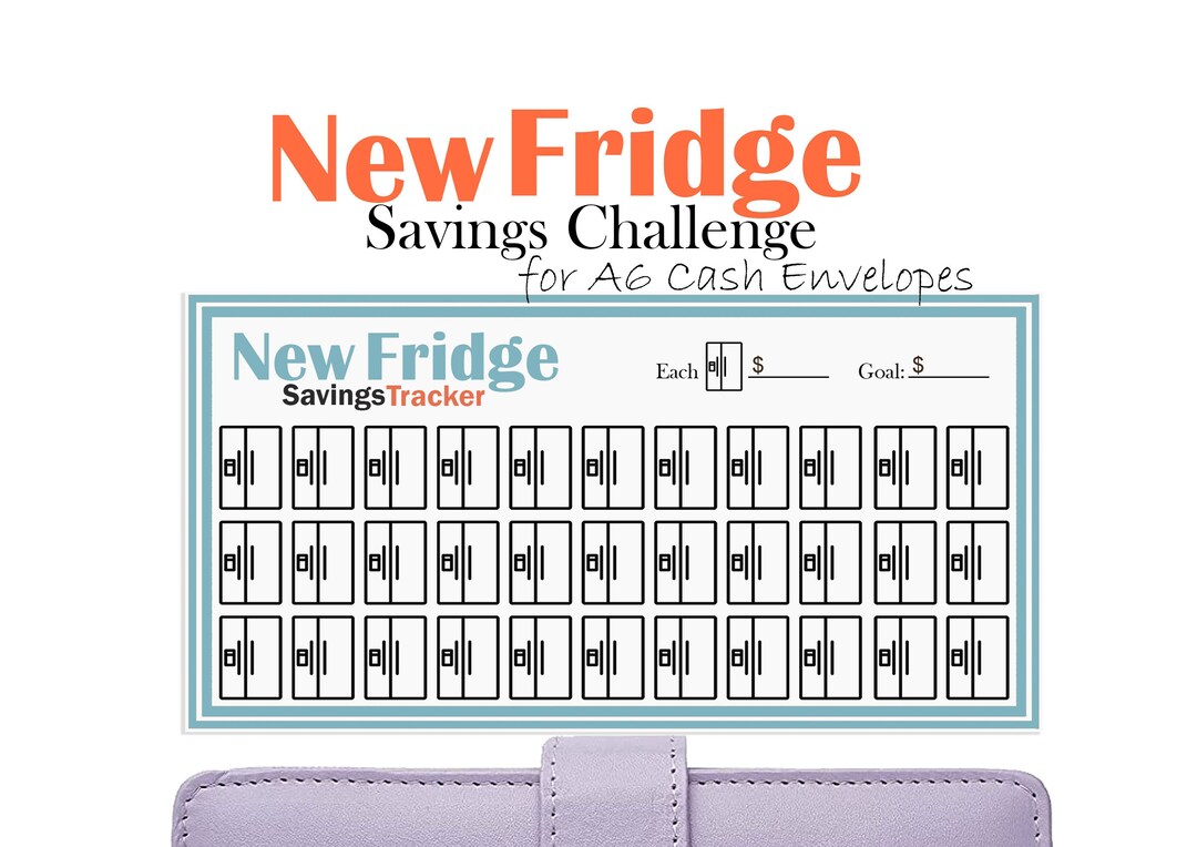New Fridge Savings Challenge for A6 Cash Envelopes, Printable Budget ...