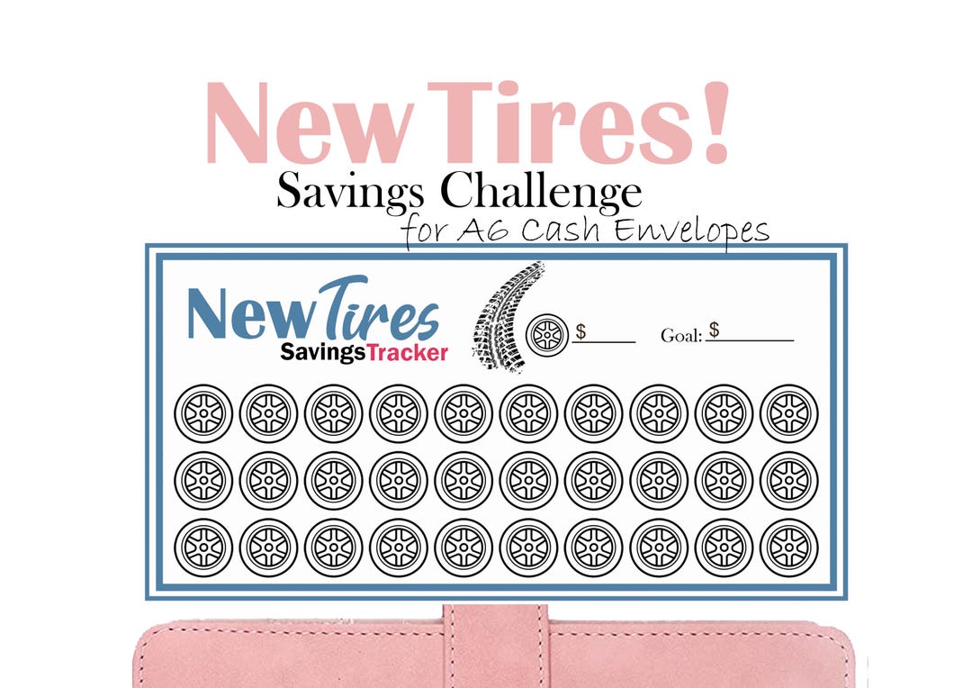 New Tires Savings Challenge, Printable Budget Binder Insert, Mini ...