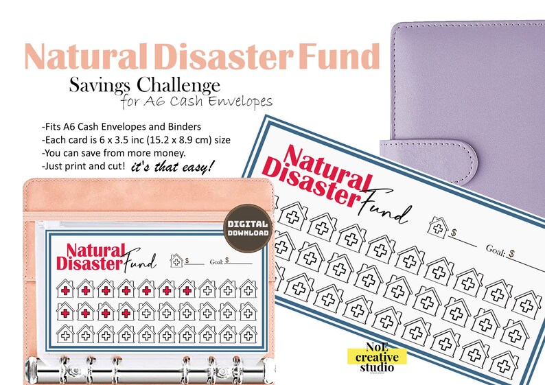 Natural Disaster Fund Savings Challenge, Printable Budget Binder Insert ...