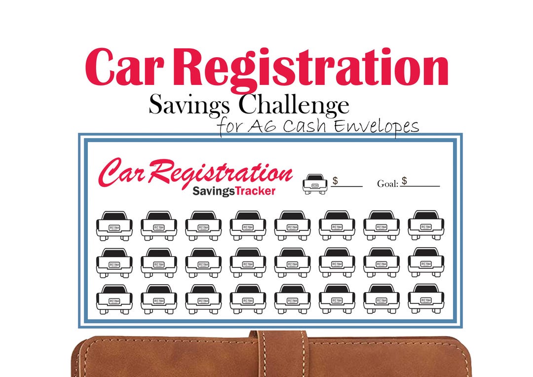 Car Registration Savings Challenge, Printable Budget Binder Insert ...