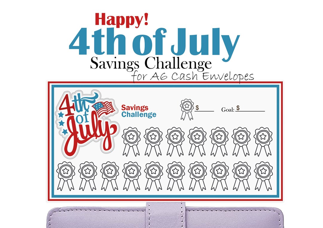 4th of July Savings Challenge for A6 Cash Envelopes Printable - Etsy