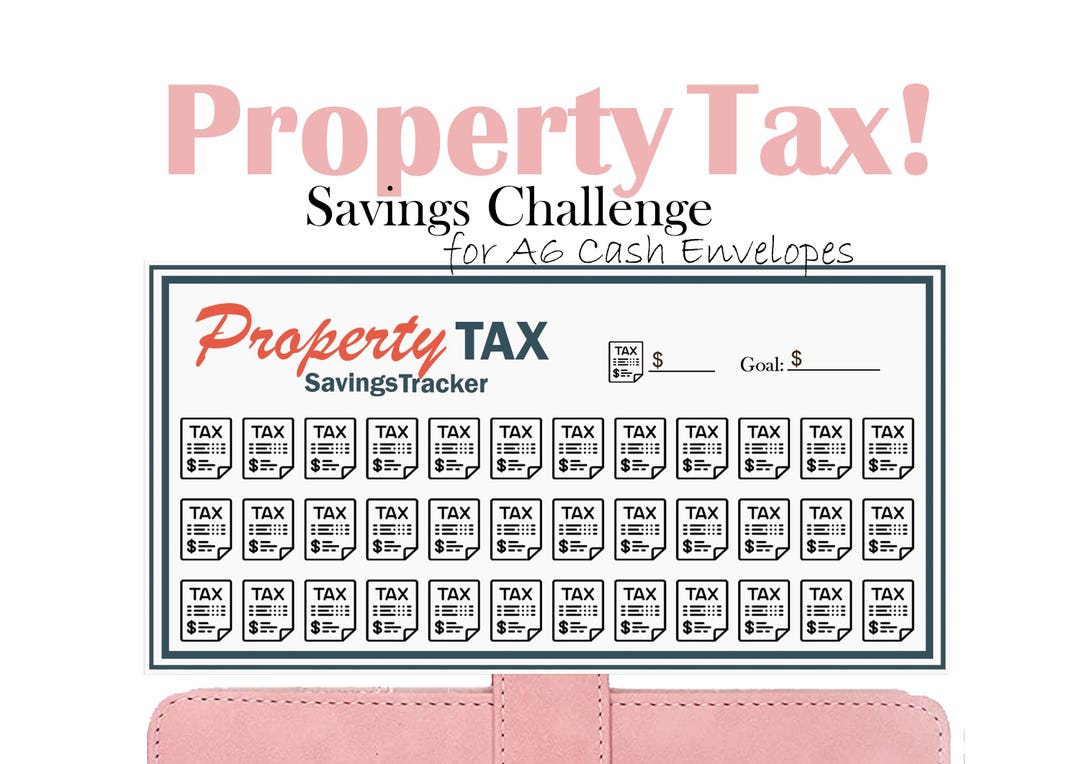 Property Tax Savings Challenge for A6 Cash Envelopes, Printable Budget ...