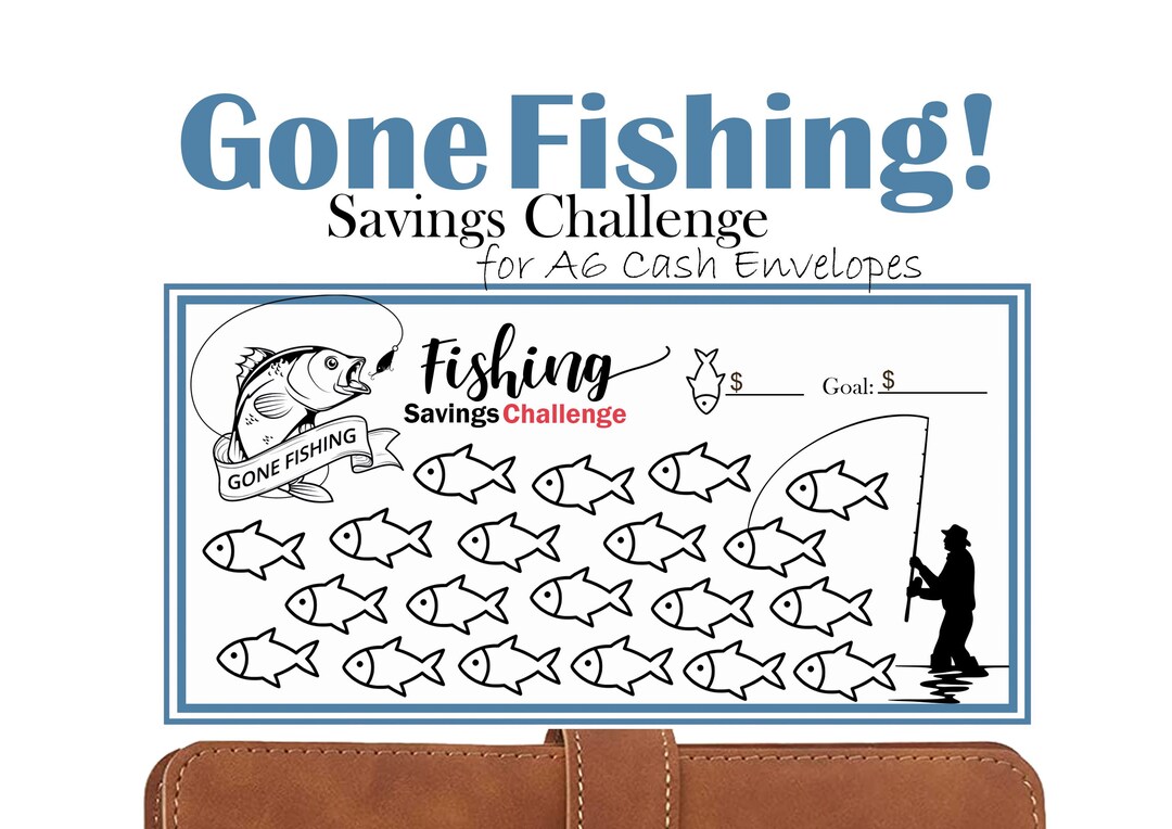 Gone Fishing Savings Challenge, Printable Budget Binder Insert, Fits A6 ...