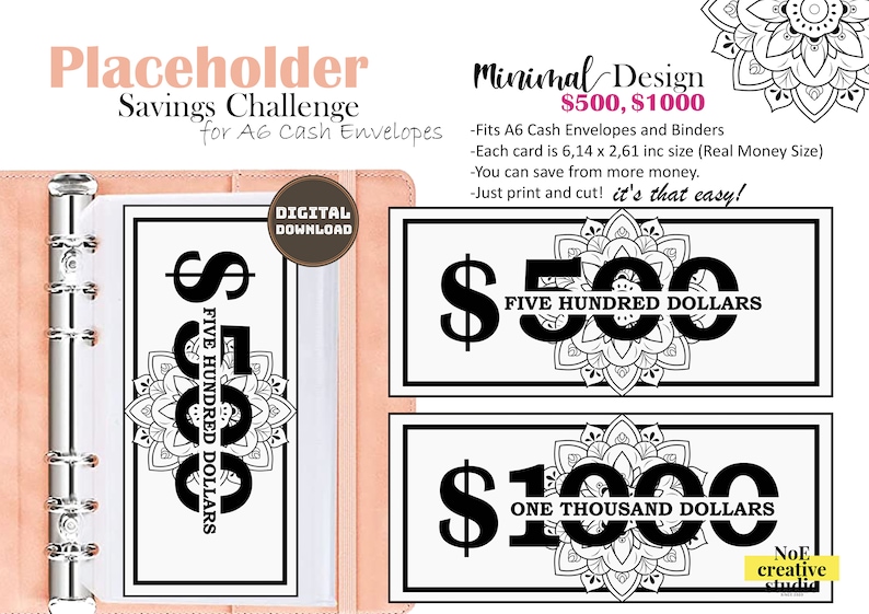 Placeholder Set for Budgeting Printable Cash Placeholder - Etsy