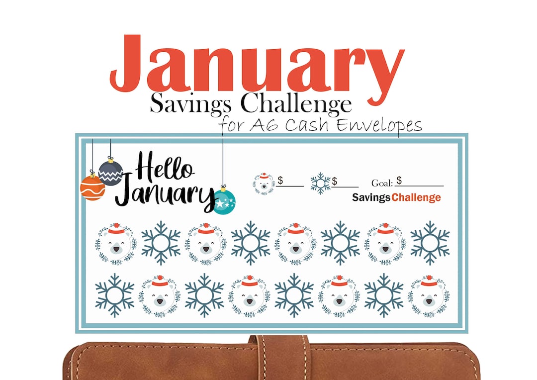 January Savings Challenge, Printable Budget Binders Insert, Monthly ...