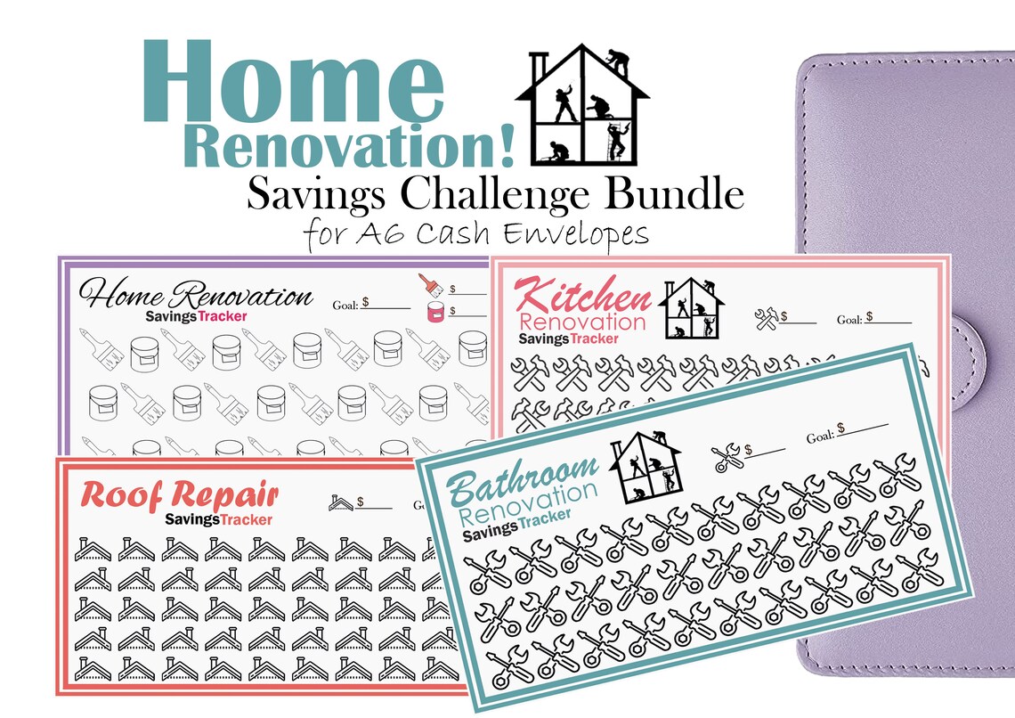 Home Renovation Savings Challenge Bundle Printable Budget - Etsy