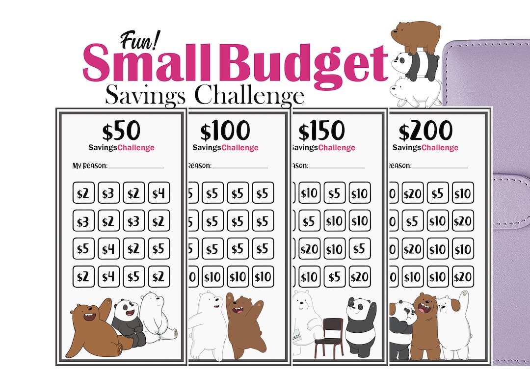 Small Budget Savings Challenge, Printable Budget Binder Insert, Fits A6 ...