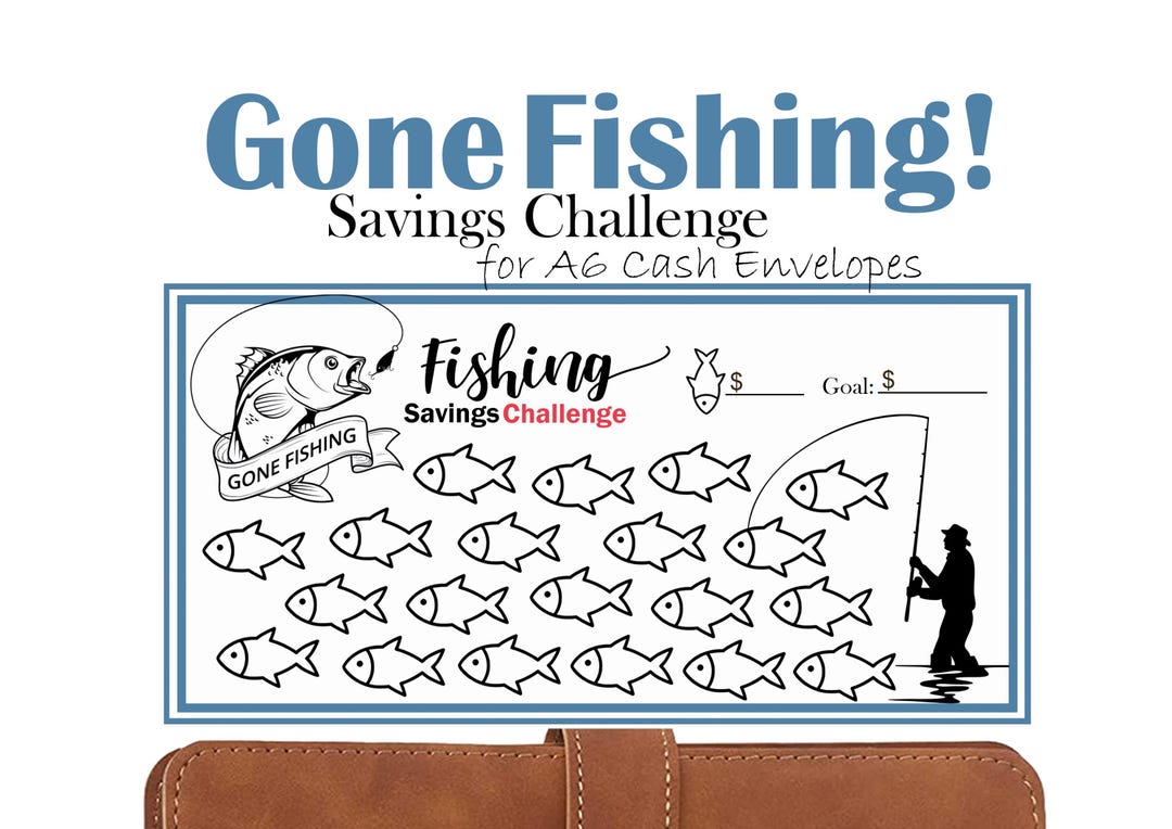Gone Fishing Savings Challenge, Printable Budget Binder Insert, Fits A6 ...