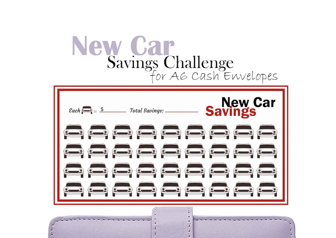 New Car Savings Tracker, Printable Savings Challenge for A6 Cash ...