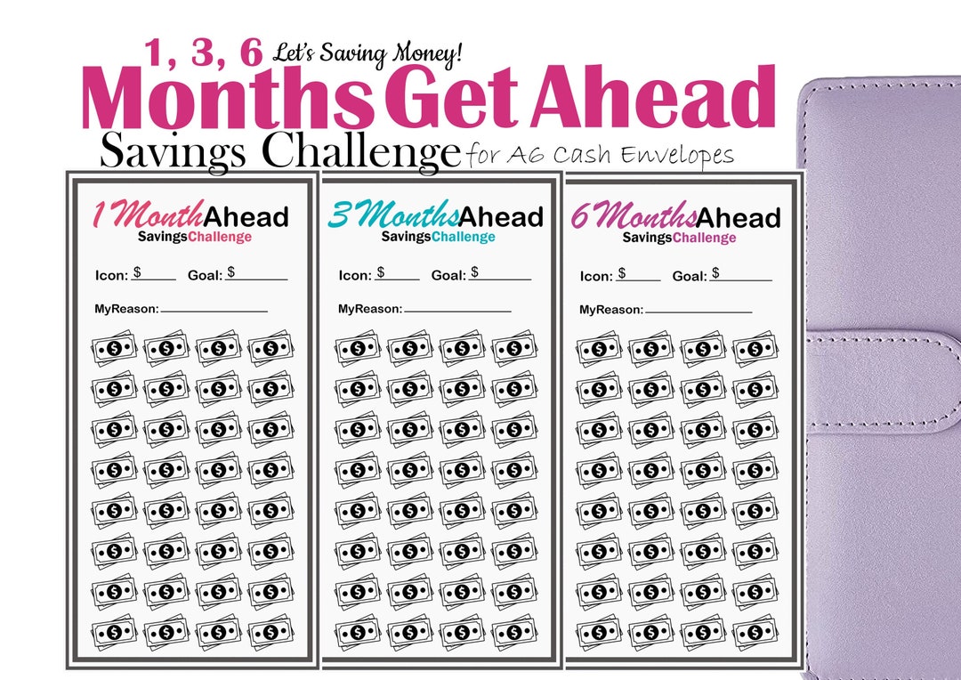 One Month Ahead Savings Challenge, Money Savings Challenge Printable ...