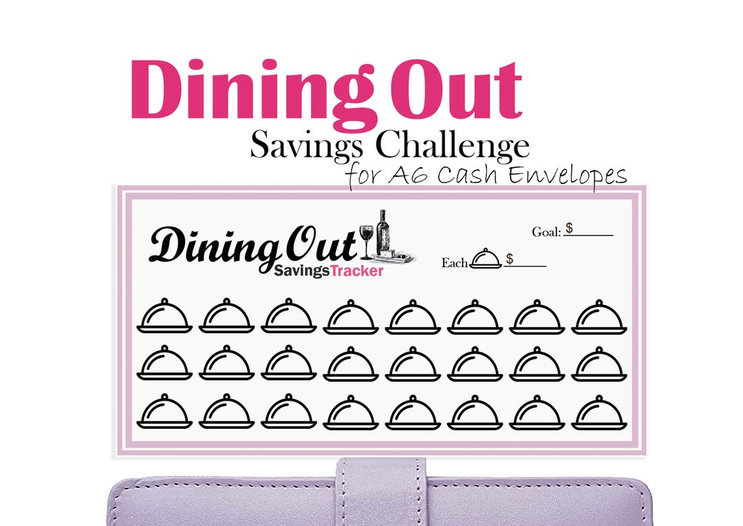 Dining Out Savings Challenge for A6 Cash Envelopes, Printable Budget ...