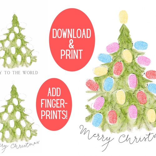 Digital Download Fingerprint Christmas Tree Craft Preschool - Etsy