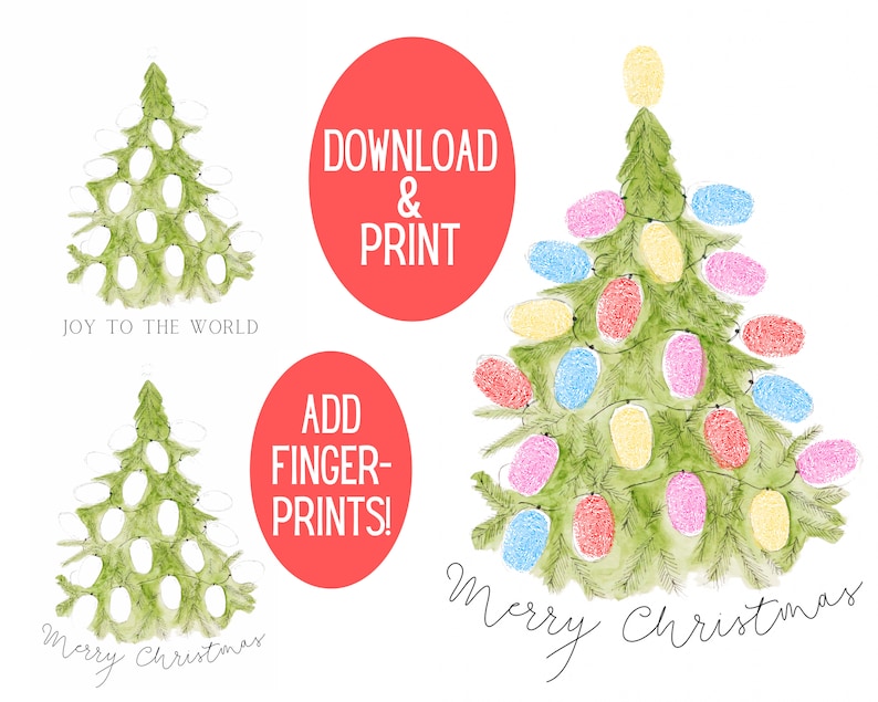 Digital Download Fingerprint Christmas Tree Craft, Preschool Craft ...