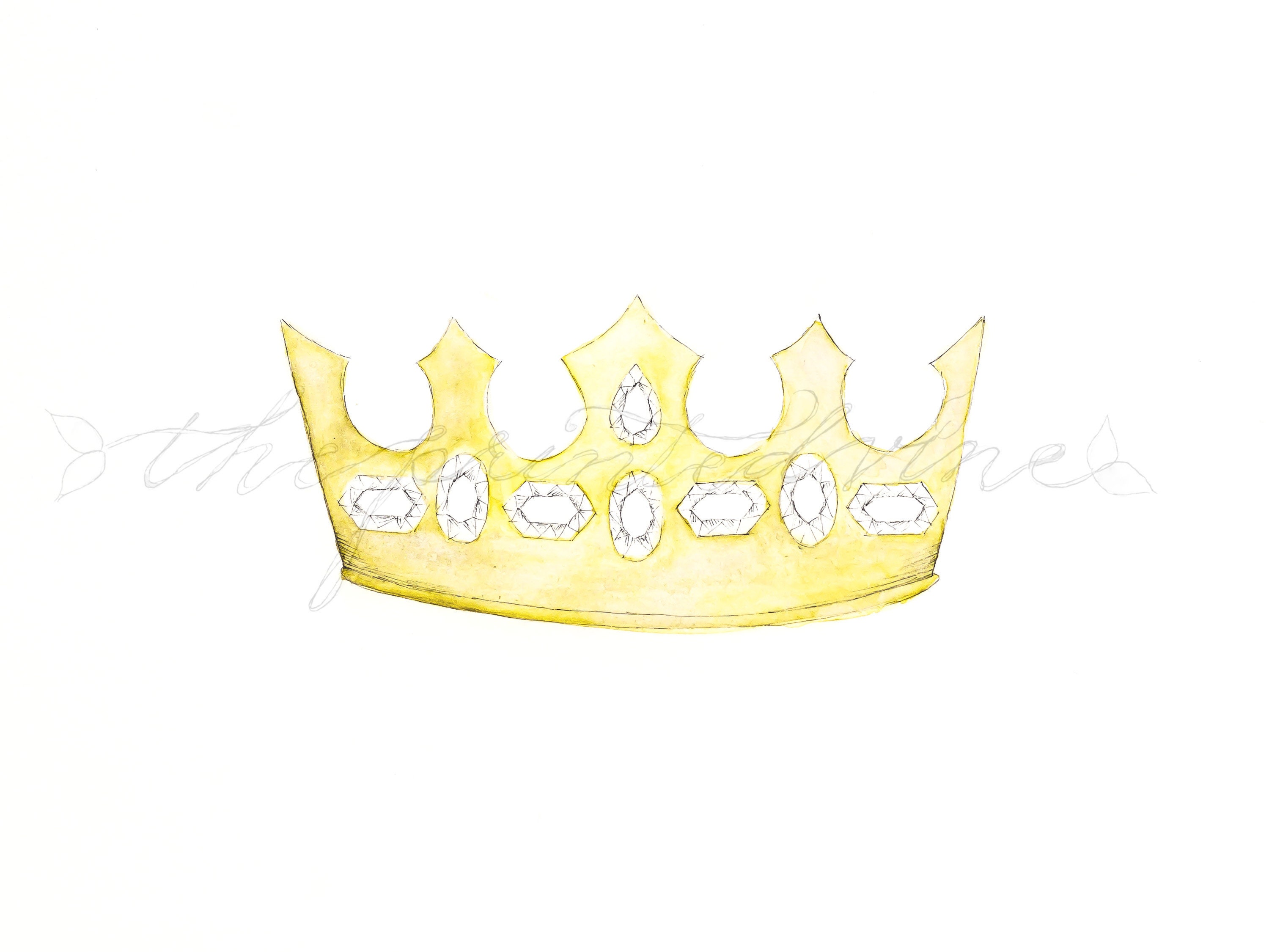 Digital Download, Princess Crown Print, Fingerprint Art, Girls Room Art ...