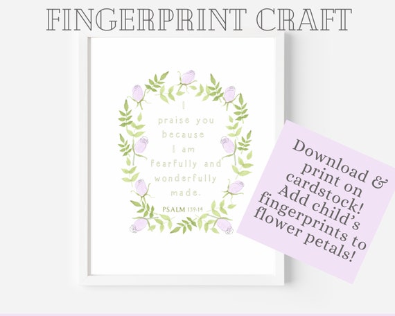 Digital Download Bible Verse Fingerprint Art Kids Room Art - Etsy