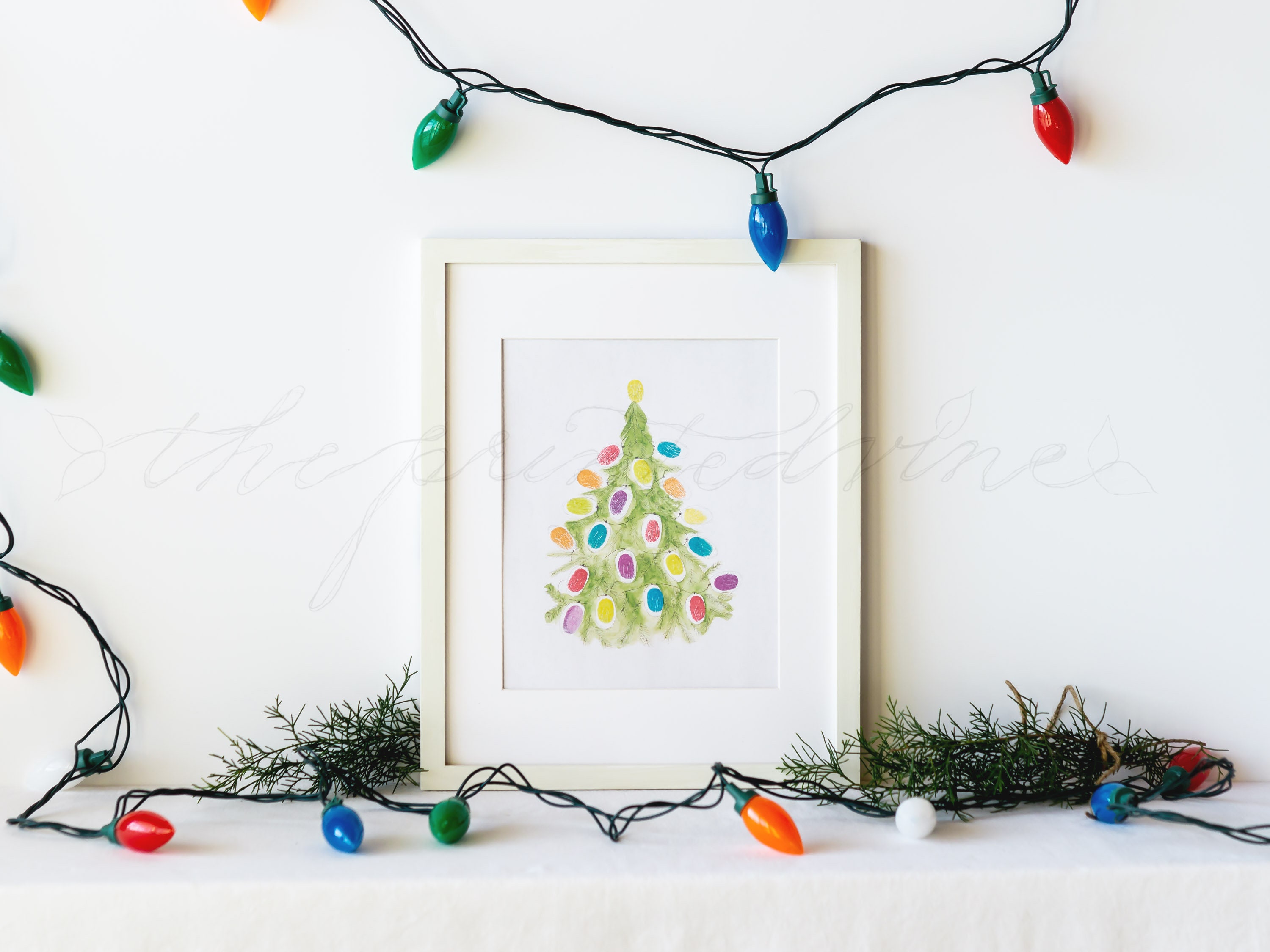 Digital Download, Christmas Tree Art, Kids Art, Fingerprint Art ...