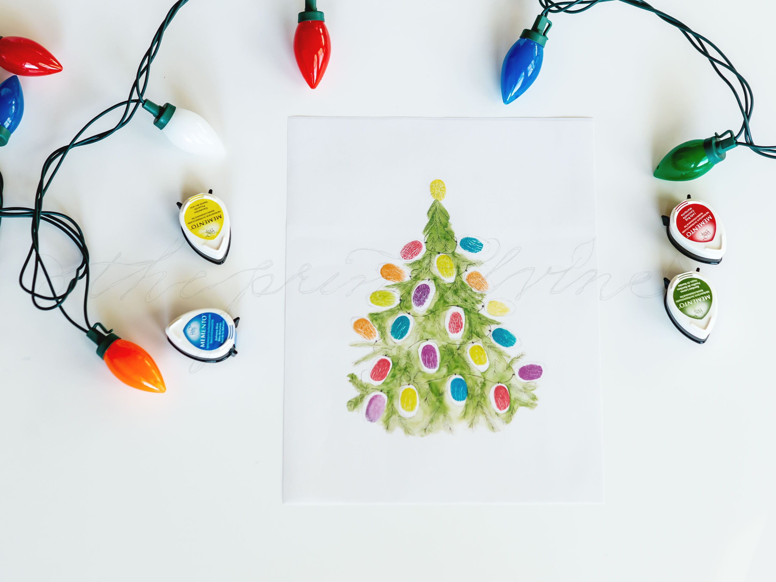 Digital Download, Christmas Tree Art, Kids Art, Fingerprint Art ...