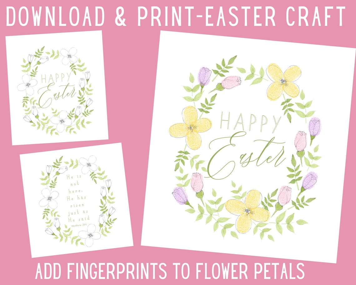 Easter Fingerprint Art, Easter Kids Craft, Preschool Easter Art - Etsy