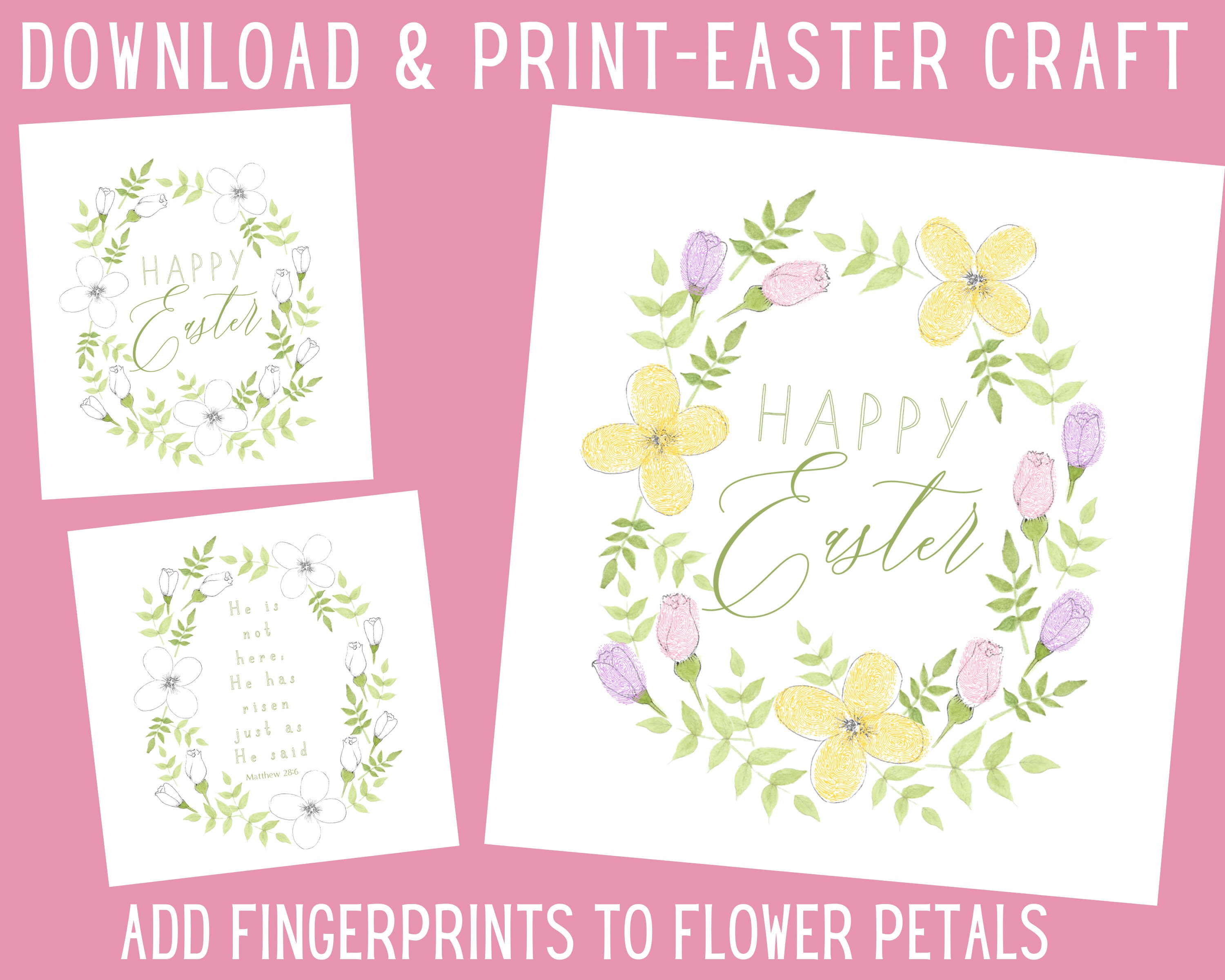 Easter Fingerprint Art, Easter Kids Craft, Preschool Easter Art - Etsy
