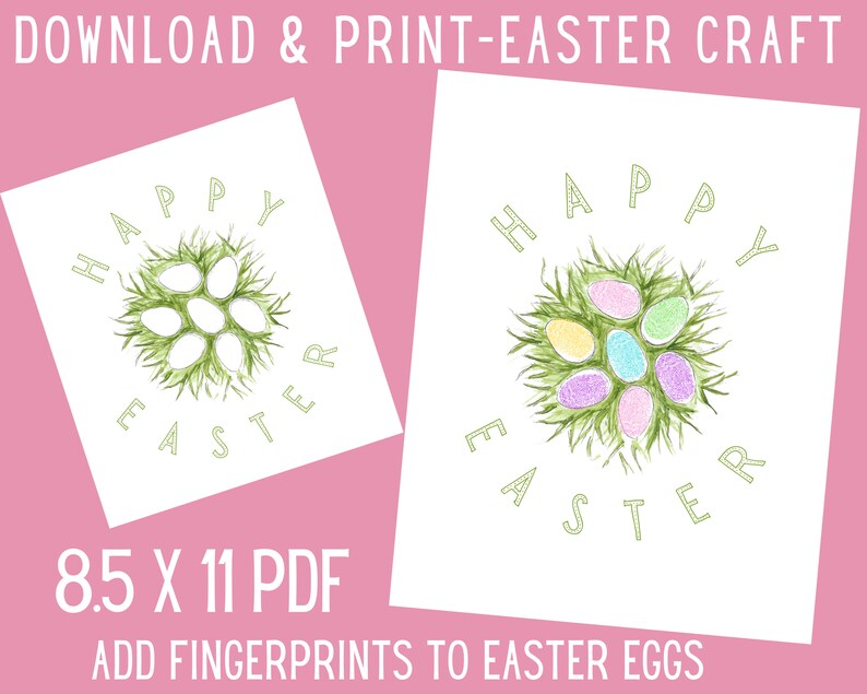 Easter Craft, Easter Fingerprint Craft, Preschool Easter Craft, Kids ...