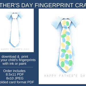 Father's Day Printable, Father's Day Fingerprint Card, Father's Day Art ...