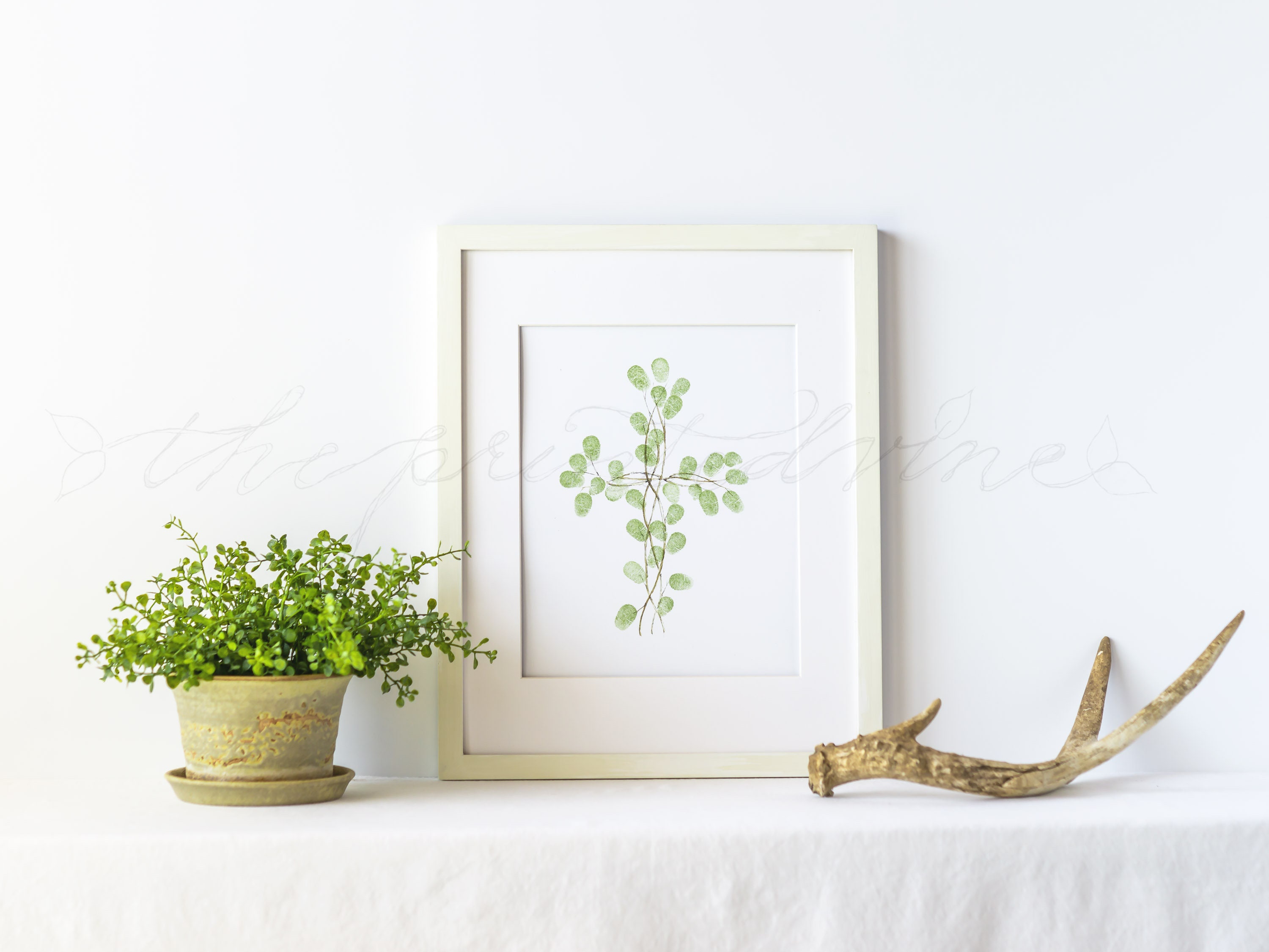 Digital Download, Cross Art, Fingerprint Art, Wall Decor, Gift for ...
