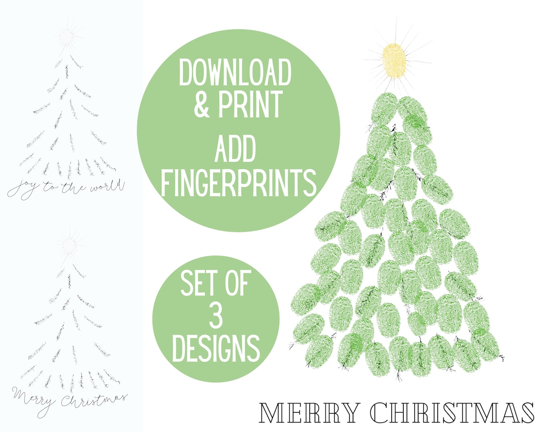 Digital Download Fingerprint Christmas Tree Craft - Etsy