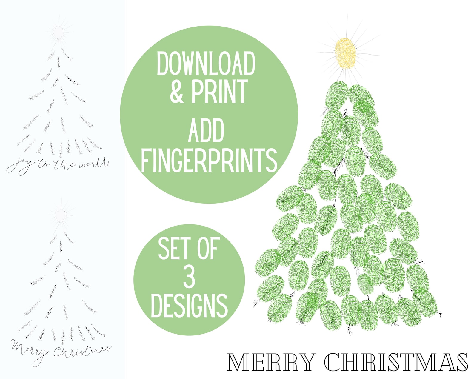 Digital Download Fingerprint Christmas Tree Craft - Etsy