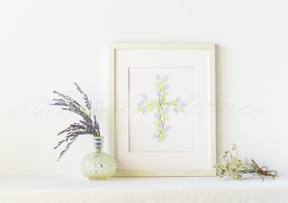 Digital Download Cross Art Fingerprint Art Wall Decor Gift - Etsy