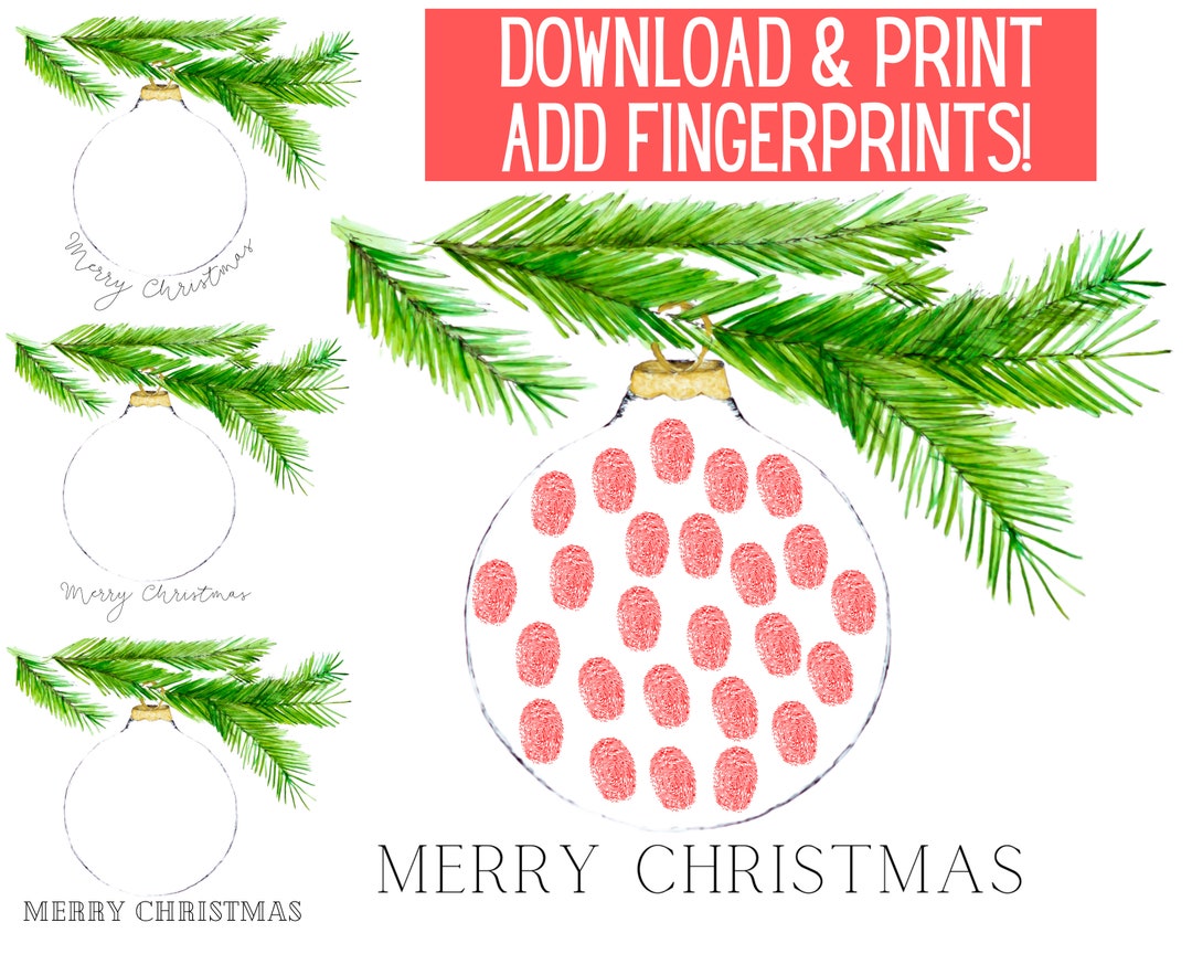 Digital Download Fingerprint Christmas Craft - Etsy