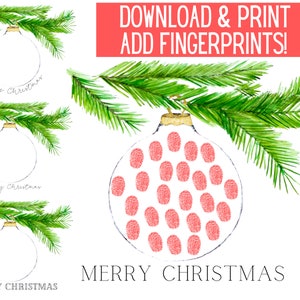 Digital Download Fingerprint Christmas Craft - Etsy