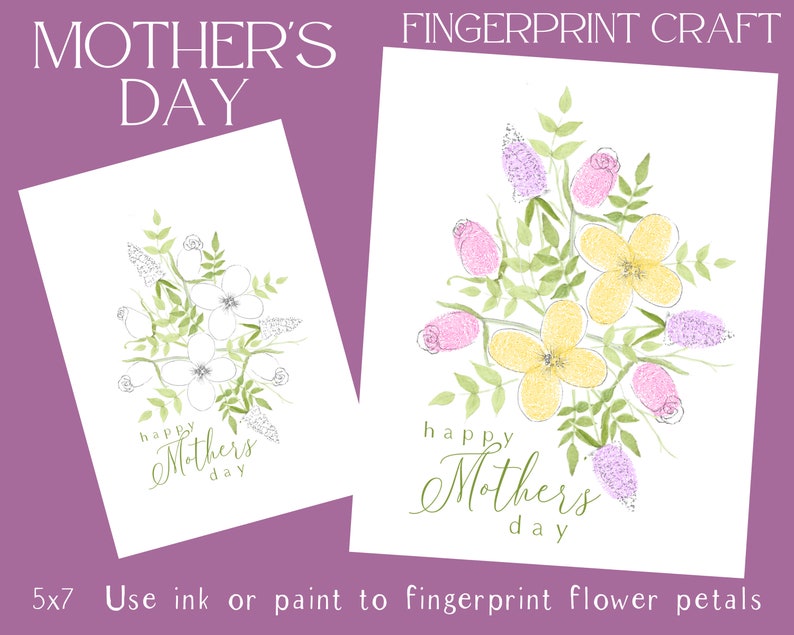 Mother's Day Fingerprint Craft, Mother's Day Gift, Mother's Day Art ...