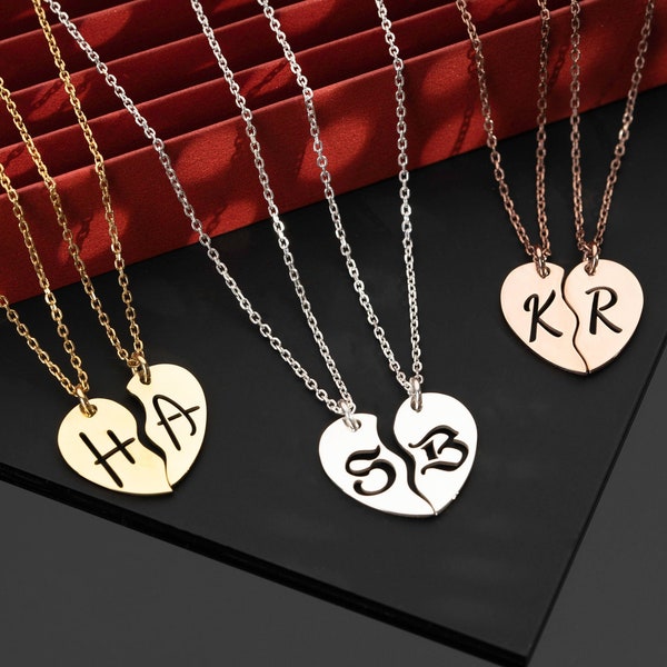 Split Heart Necklace - Etsy