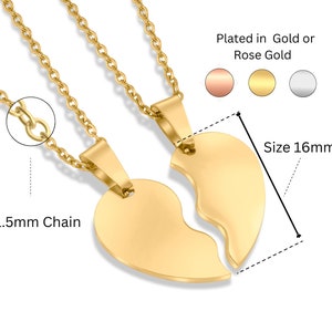 Personalised Engraved Split Hearts Shape Necklace, Custom Names ...