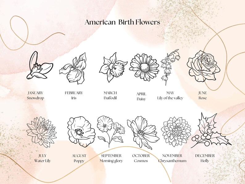 Birth Flower Swarovski Birthstone Necklace | Women Girl Gift for ...