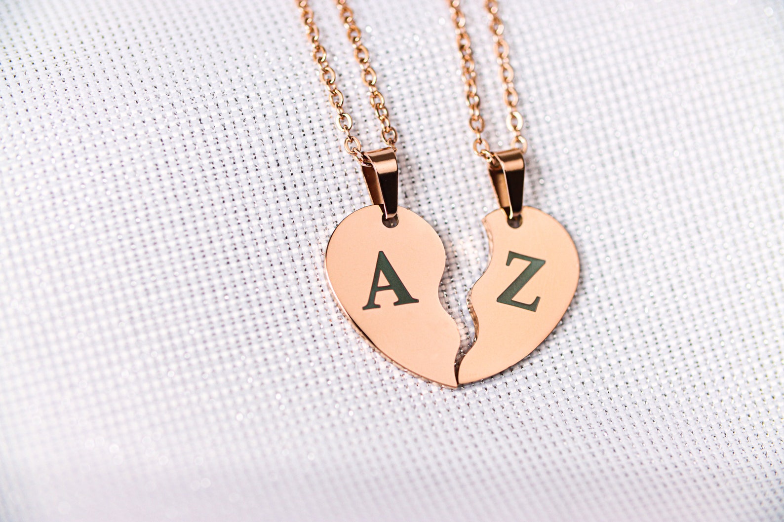 Personalised Engraved Split Hearts Shape Necklace Custom - Etsy UK