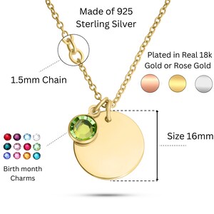 Birth Flower Swarovski Birthstone Necklace, Births Stone Necklaces ...